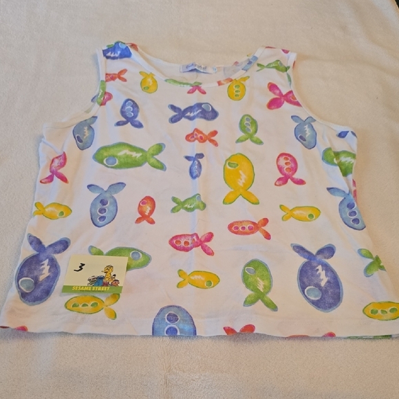fresh produce | Tops | Blue And Pink Fish Print Tank Top | Poshmark